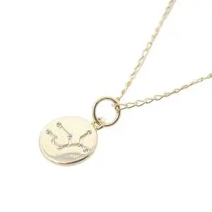 HARFI Virgo Plated Constellation Star Map Pendant Charm Necklace - Gold