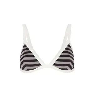 YORSTRULY Double Dip Bikini Top Striped - Black