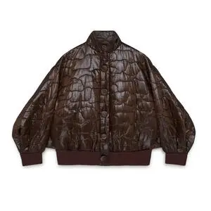 AMANDA THOMPSON COUTURE Ms K Bomber Jacket / Chocolate