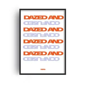 FANCLUB Blue / Red Dazed And Confused Retro Typography Art Print - Blue/red
