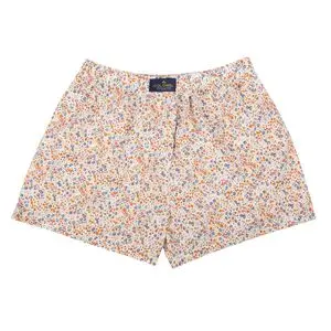 LE COLONEL Neutrals / Brown / Red Liberty Terracotta Phoebe Boxer Shorts - Brown/red
