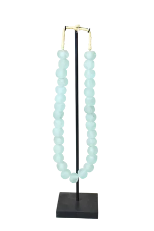 Botanical Boys Ghana Glass Beads Necklace Light Eight Five Twelfth - Blue