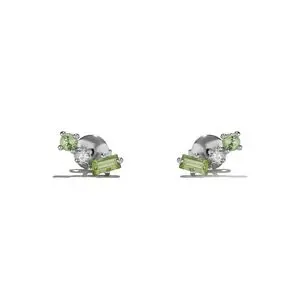 ONI Peridot & Diamond Cluster Tri-studs - Silver