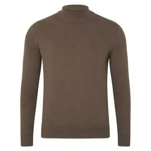 PAUL JAMES KNITWEAR Spencer Mock Turtle Neck Jumper - Brown