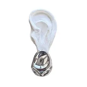 LONDON ATELIER BYPRODUCT Big Geometric Oval Earrings - Silver