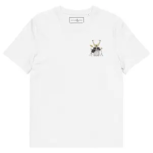 ANCHOR & CREW Drummer Monkey Organic Cotton Embroidered T-shirt - White
