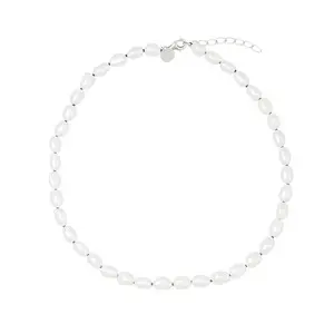 CHIARA TEDESCHI JEWELLERY Baroque Pearl Necklace & Colored Thread - Blue