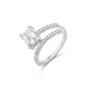 SHYMI Half Way Around Emerald Statet Ring - Silver