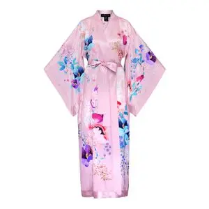 MENG Silk Satin Kimono - Pink