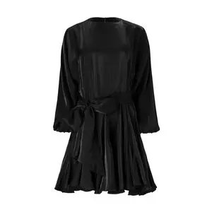LITA COUTURE Asymmetrical Pure Silk Mini Dress
