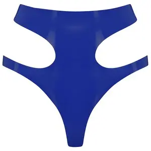 ELISSA POPPY Latex Cut Out Thong - Blue