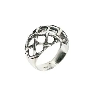 TG-JEWELLERY BY TAMARA GERVASIO Silver / Black The Woven Dome Ring In Sterling Silver - Silver/black