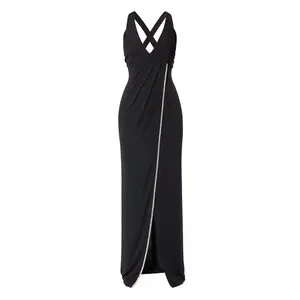 AGGI BY HALEWSKI Carla Night Fall Evening Maxi Dress - Black