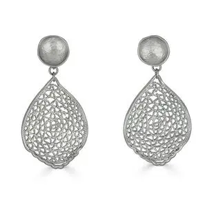 LONI PAUL JEWELRY Teardrop Lace Earring - Silver