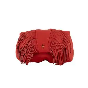 OTRERA Fringe Leda Leather Clutch - Red