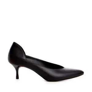 THE 5TH ELEMENT Celine Leather Kitten Heel - Black