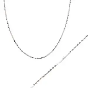 SPERO LONDON Half Twisted Sterling Chain Necklace And Bracelet Set - Silver