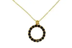 VICKISARGE The Hoop Necklace In Gold Long - Black