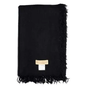 BEL CASHMERE Cashmere Foulard With Fringes Black