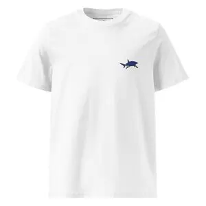 ANCHOR & CREW Organic Cotton Embroidered Shark T-shirt - White