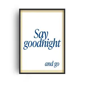FANCLUB Say Goodnight And Go Retro Music Giclée Art Print A2 Blue
