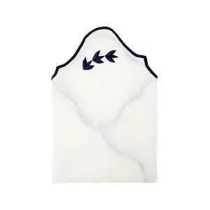 KM HOME COLLECTION Navy Leaves Embroidery Linen Napkin Set Of 2 - Blue