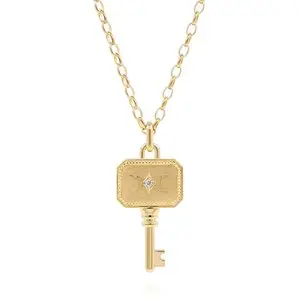 Côté Caché Cote Cache Key Pendant Chain Necklace - Gold
