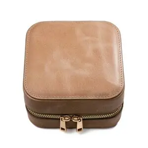 ROARCRAFT Neutrals Leather Travel Jewelry Case Beige - Beige/black