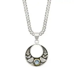 CHARLOTTE'S WEB JEWELLERY Moon Phase Necklace Moonstone - Silver