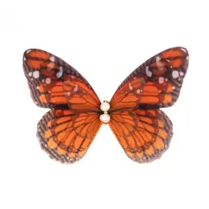 Oana Savu Silk Butterfly Hair Clip Barrette Accessory - Orange