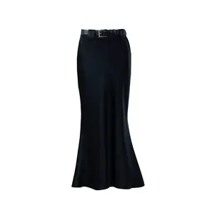 VESTIAIRE D'UN OISEAU LIBRE Bias-cut Midi Skirt - Black