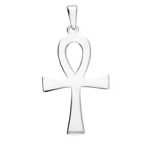 KAIZARIN Sterling Ankh Cross Pendant With Ball Chain Necklace - Silver