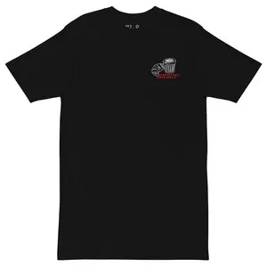 ANCHOR & CREW Gustatory Originals Postcards From Sunday Heavy Cotton Embroidered T-shirt - Black