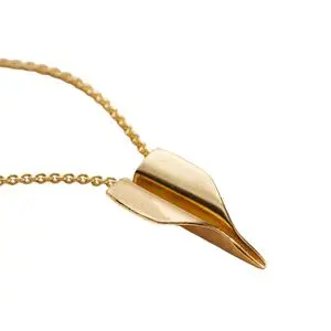 POSH TOTTY DESIGNS Yellow Plated Paper Plane Necklace - Gold