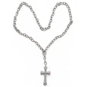 JAGGED HALO JEWELRY Cross Pendant Necklace - Silver