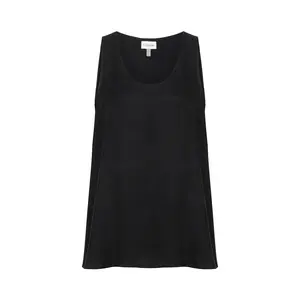 LILAMIE Soho Loose Fit Longline Summer Tank Top - Black