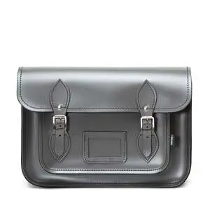 ZATCHELS Handmade Leather 16 Inch Satchel Graphite - Grey