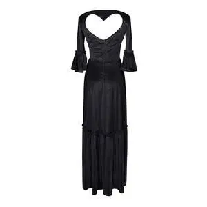 JENNAFER GRACE Velvet Sweetheart Bell Sleeve Maxi Dress