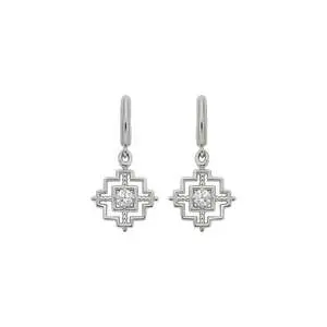 ZOË & MORGAN Centred Earrings White Zircon - Silver