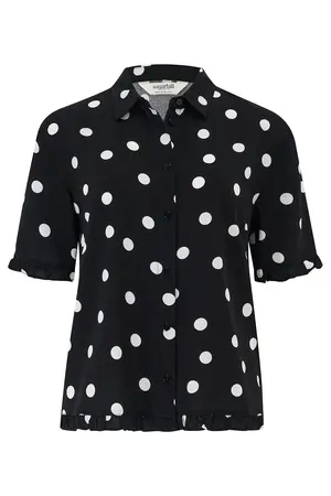SUGARHILL BRIGHTON Skylar Shirt, Monochrome, Polka Dot