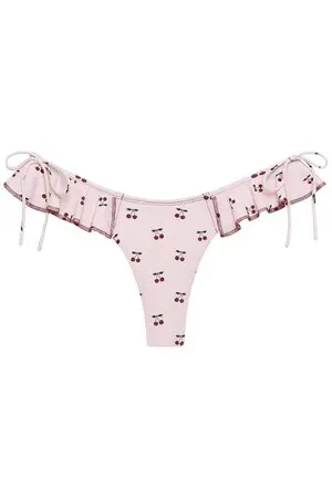 MONTCE Cherries Uno Ruffle Bows Bikini Bottom - Pink