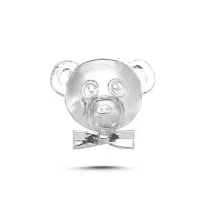 ECCE ARTISAN DIAMONDS 925k Sterling Teddy Bear Mini Pin - Silver