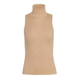 BENNU Neutrals Mock Neck Top, Nude - Brown