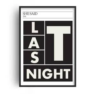 FANCLUB Last Night Giclée Retro Art Print - Black