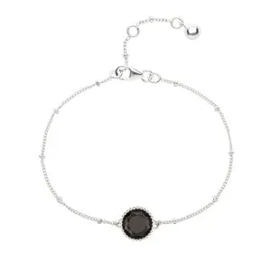 AUREE JEWELLERY Brown / Silver Barcelona Silver November Birthstone Bracelet Smokey Quartz - Brown/silver