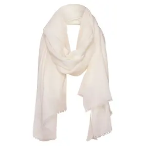 ALIE STREET LONDON Neutrals Aurielle Silk Wool Scarf Cream - White