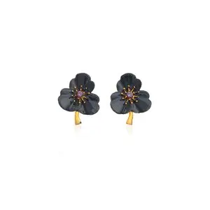 MILOU JEWELRY Three-leafed Clover Earrings - Grey