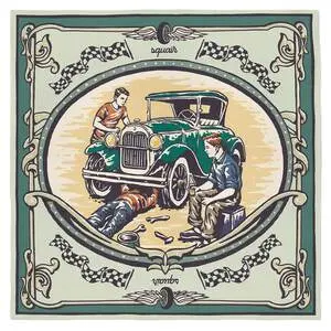 SQUAÏR Mechanica Heritage Cotton Bandana - Green