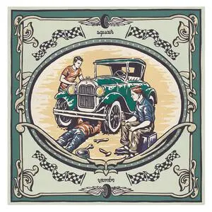 SQUAÏR Mechanica Heritage Cotton Bandana - Green