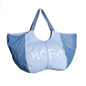 LOVE AND NOSTALGIA Hobo Patchwork Bag - Blue